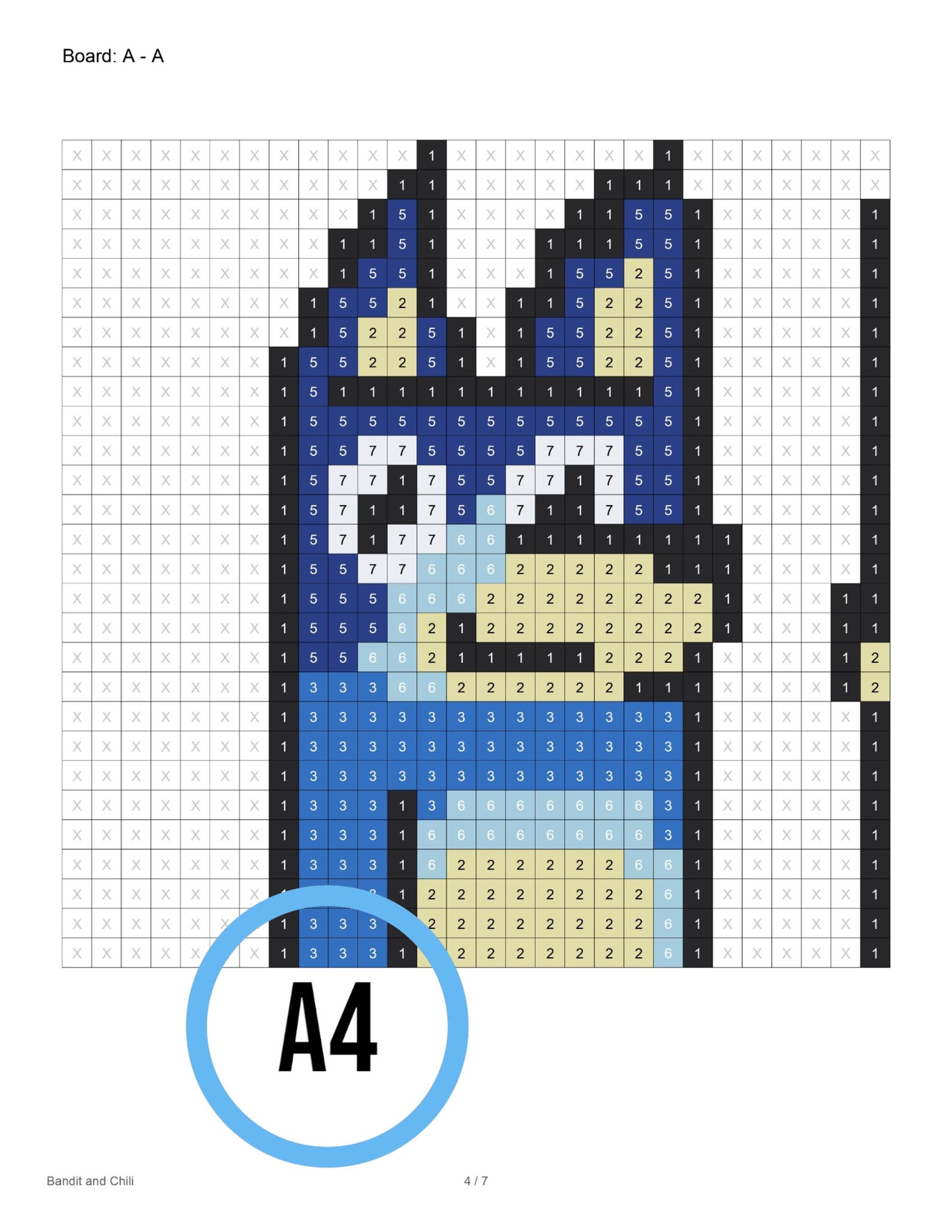 Bluey Hama Bead Pattern | Printable Pixel Art Template | DIY Craft for ...