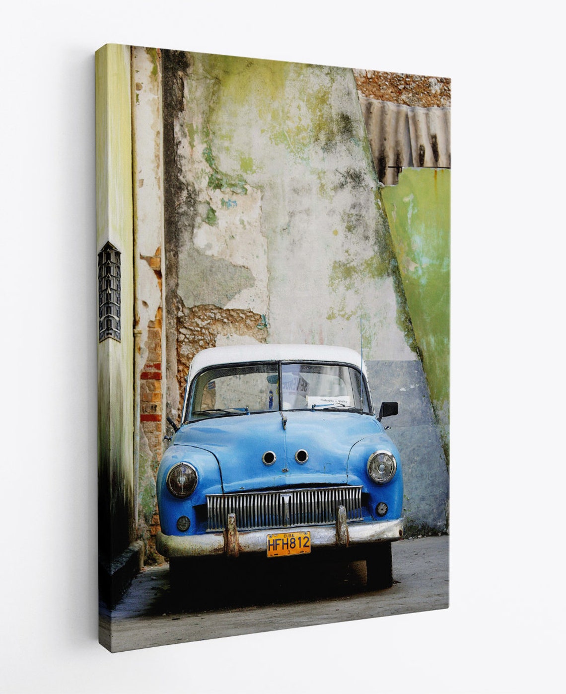 Classic Vintage Blue Car Havana Cuba | Wall Art - Etsy