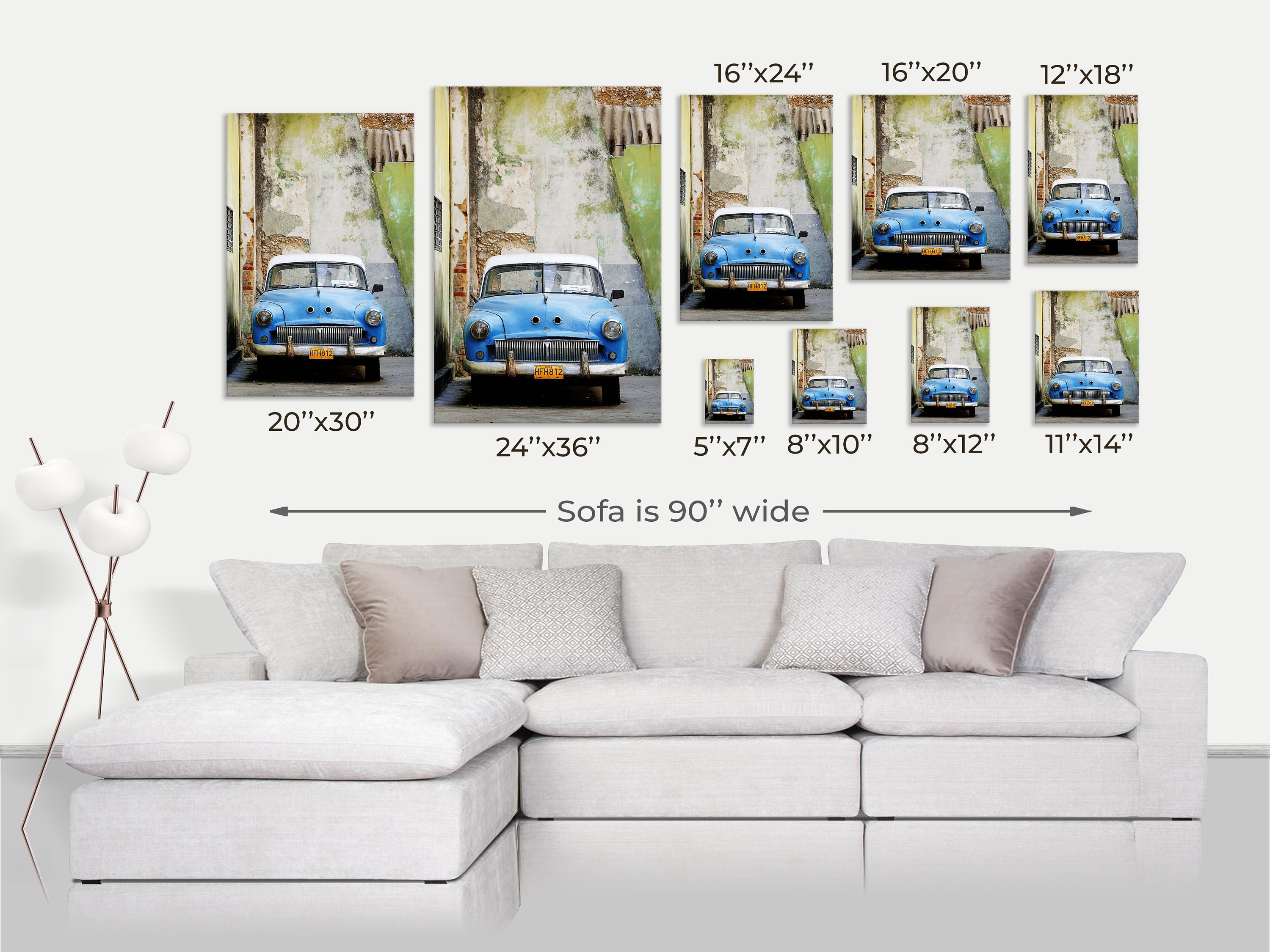 Classic Vintage Blue Car Havana Cuba | Wall Art - Etsy