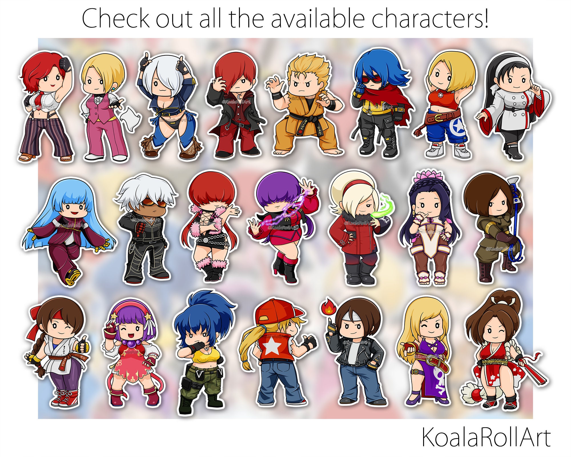 Chibi IORI & ASH STICKER Fighter Collection the King of Fighters - Etsy