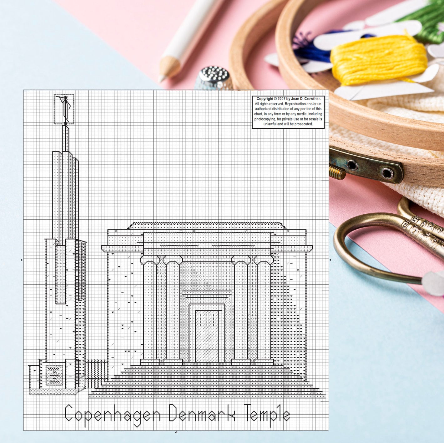 Cross Stitch Temple Craft for Temple Learning Activity in 9 Temple Pack ...