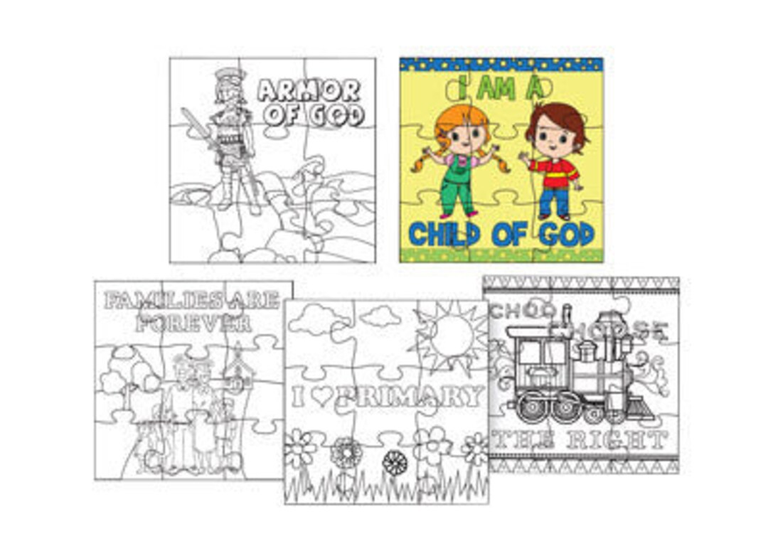 Color Your Own Puzzle 5pk - Etsy
