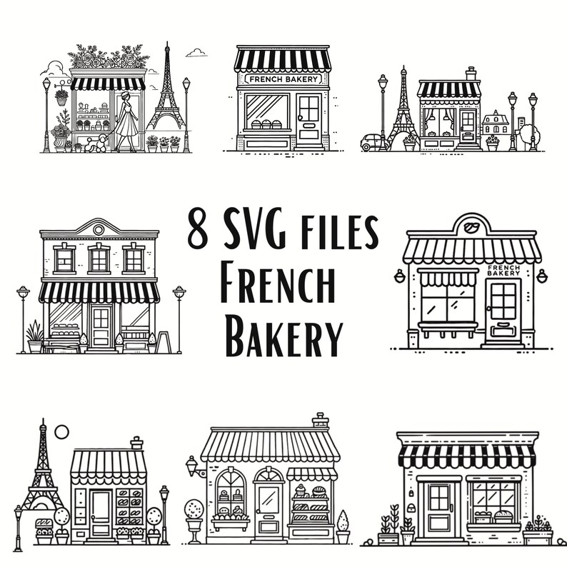 8 Patisserie SVG Files - French Bakery SVG Bundle - Etsy