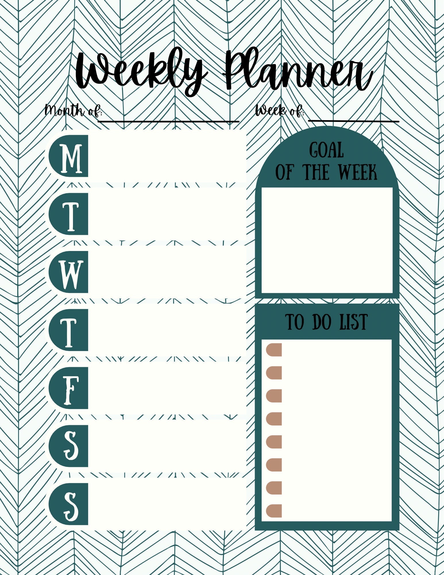 Editable Weekly Planner Template Portrait Editable Weekly | Etsy