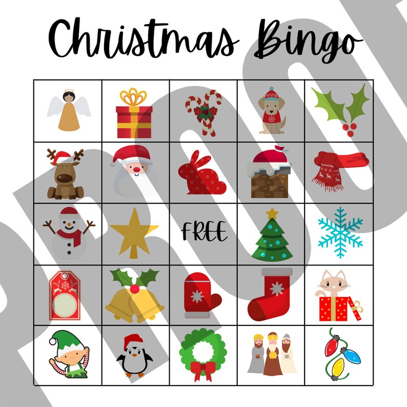 Printable Christmas Bingo - Etsy