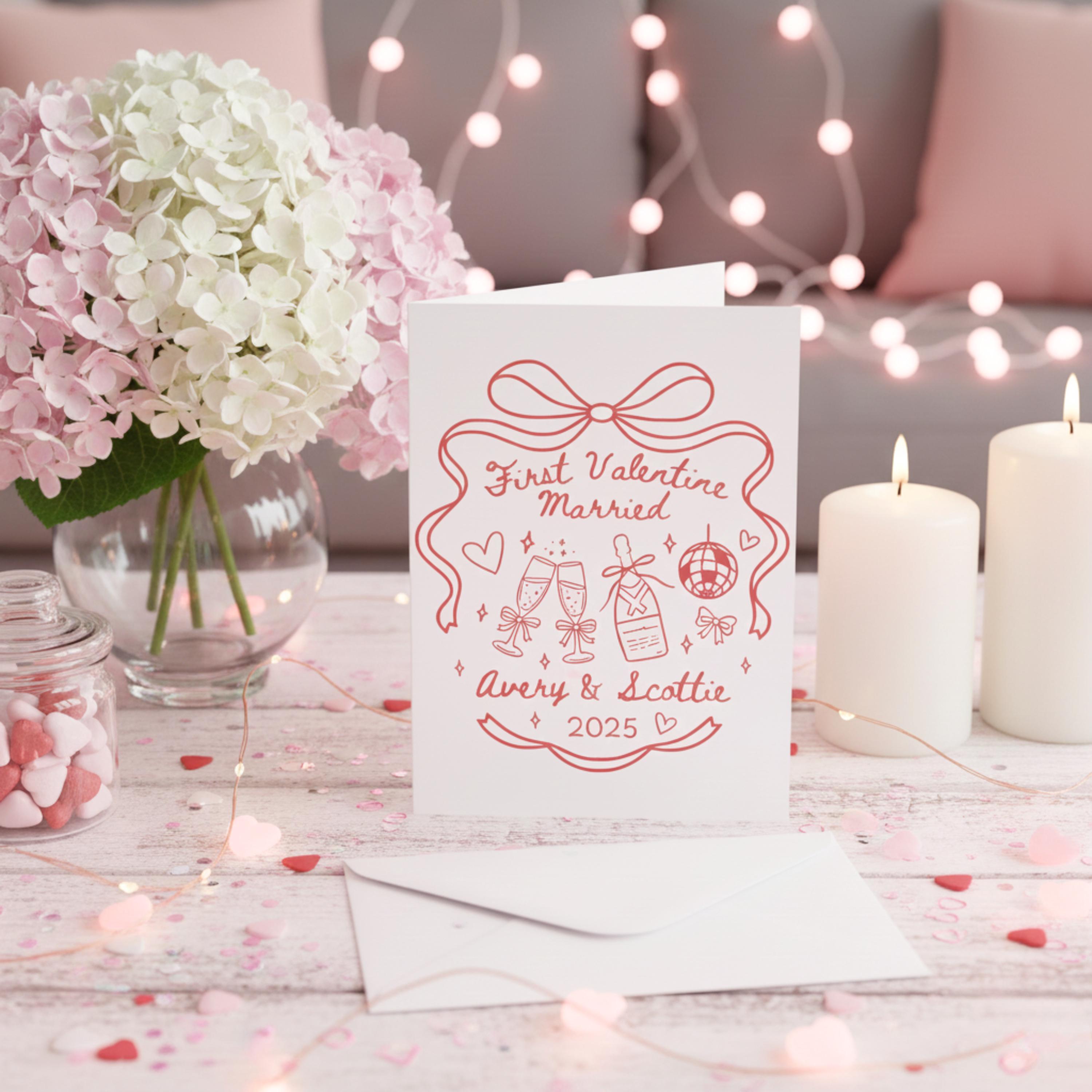 Personalized First Valentine Married Card, 1st Valentine’s Day Husband ...
