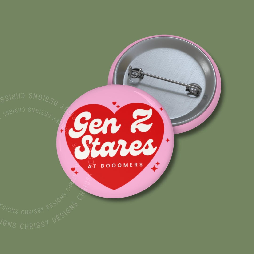 Gen Z Stare Pin Button: Funny Meme Accessory - Etsy