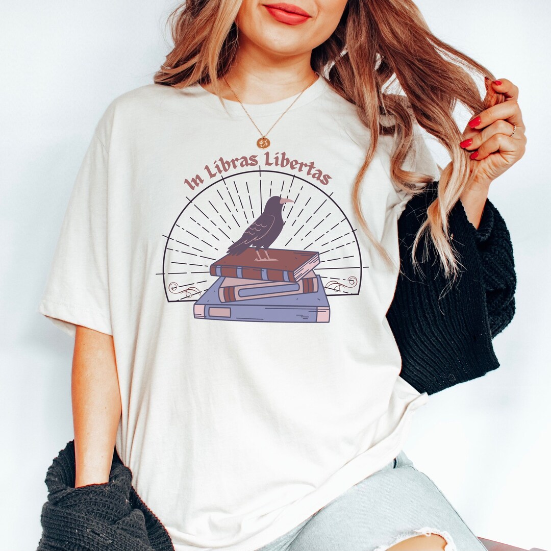 In Libras Libertas Dark Academia Aesthetic Book Lover Greek Shirt, in ...