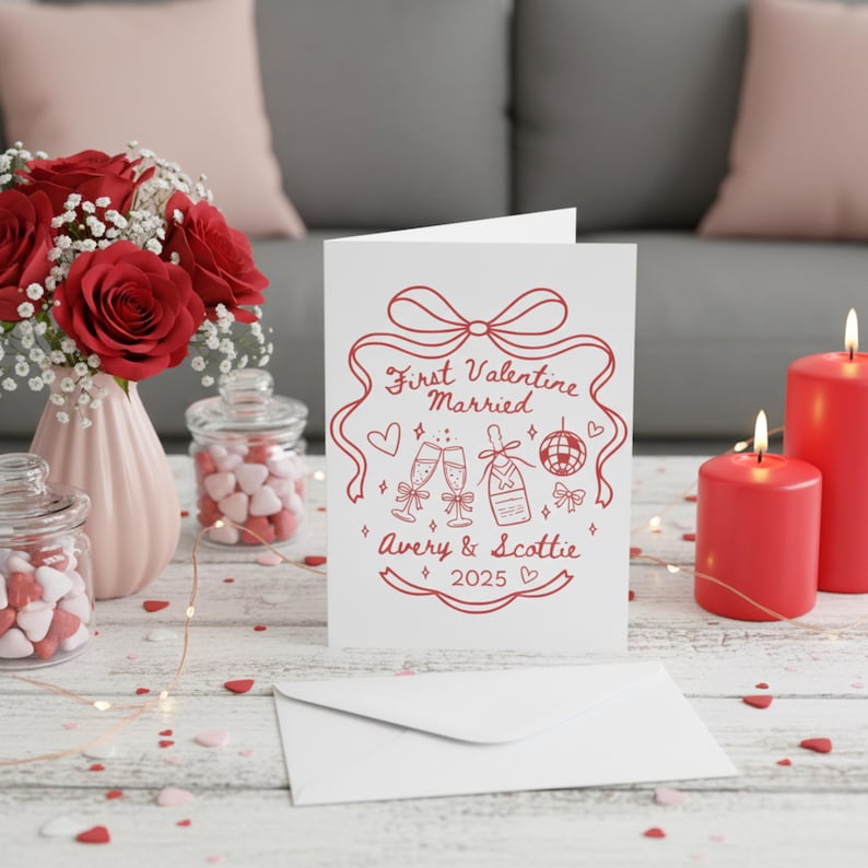 Personalized First Valentine Married Card, 1st Valentine’s Day Husband ...