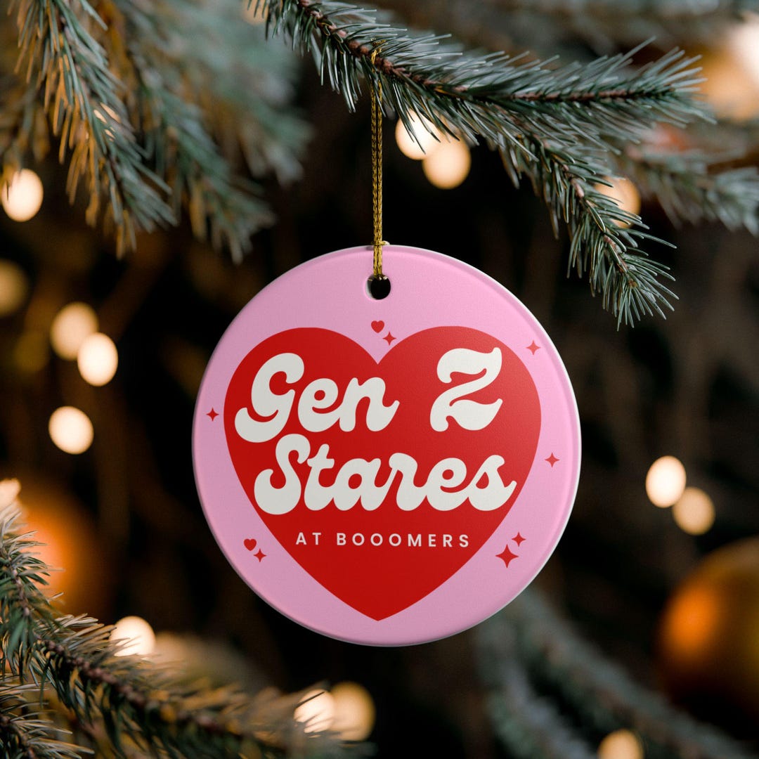 Gen Z Stares Ornament,funny Teen Christmas Gift,trendy Gen Z Decor ...