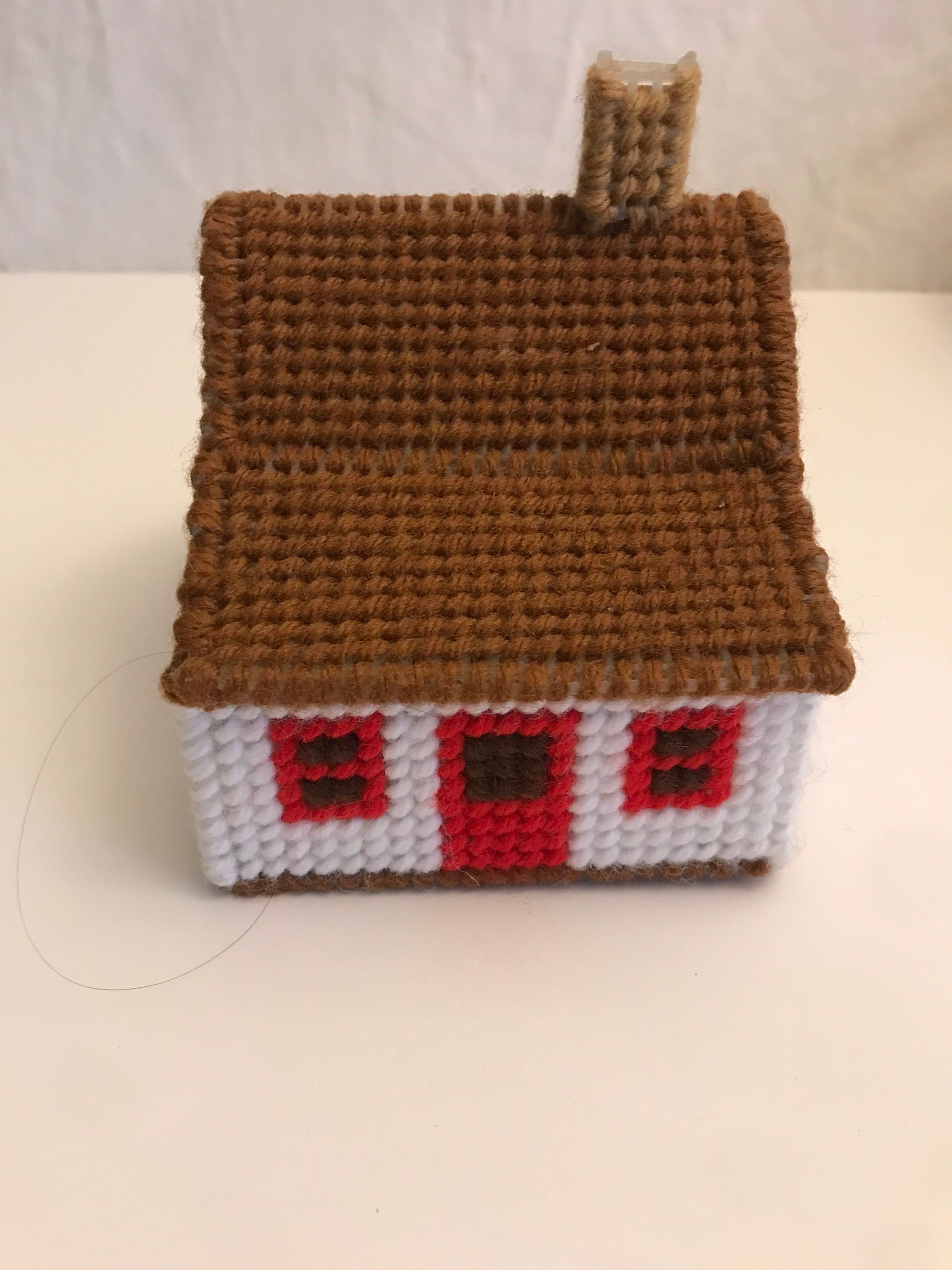 Vintage Crochet Village Yarn Houses Crocheted Art Miniature Town Very ...