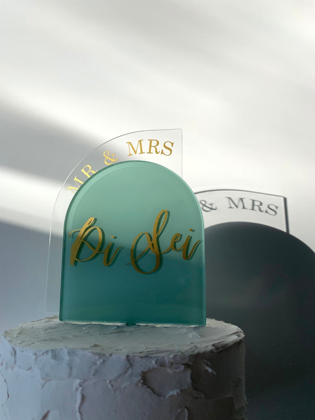 Acrylic Double Arch Cake Topper Wedding Cake Topper Birthday Topper ...