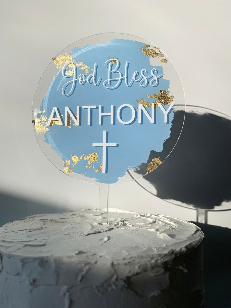 Personalized Acrylic Cake Topper God Bless Cake Topper - Etsy Canada