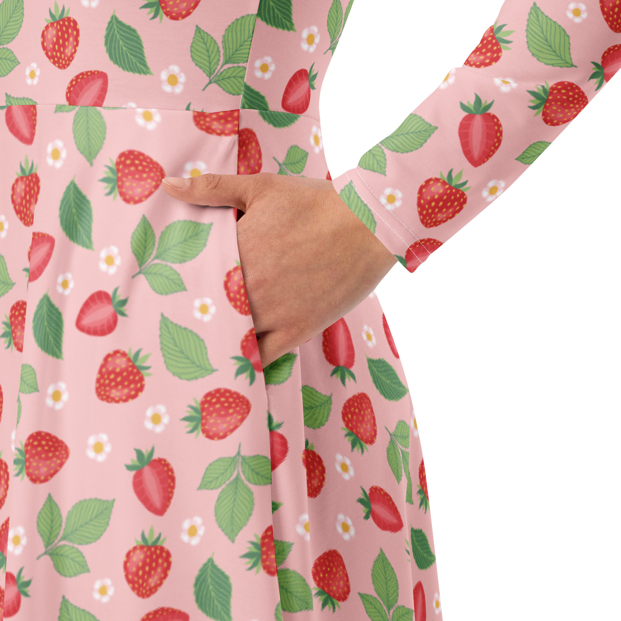 Strawberry Dress, Kidcore Women Midi Dress, Ditzy Dress, Fairycore ...