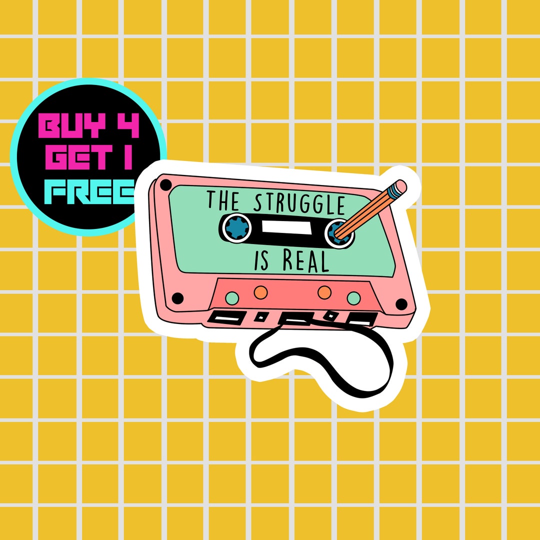Cool the Struggle is Real Sticker Sayings Mixtape Stickers - Etsy