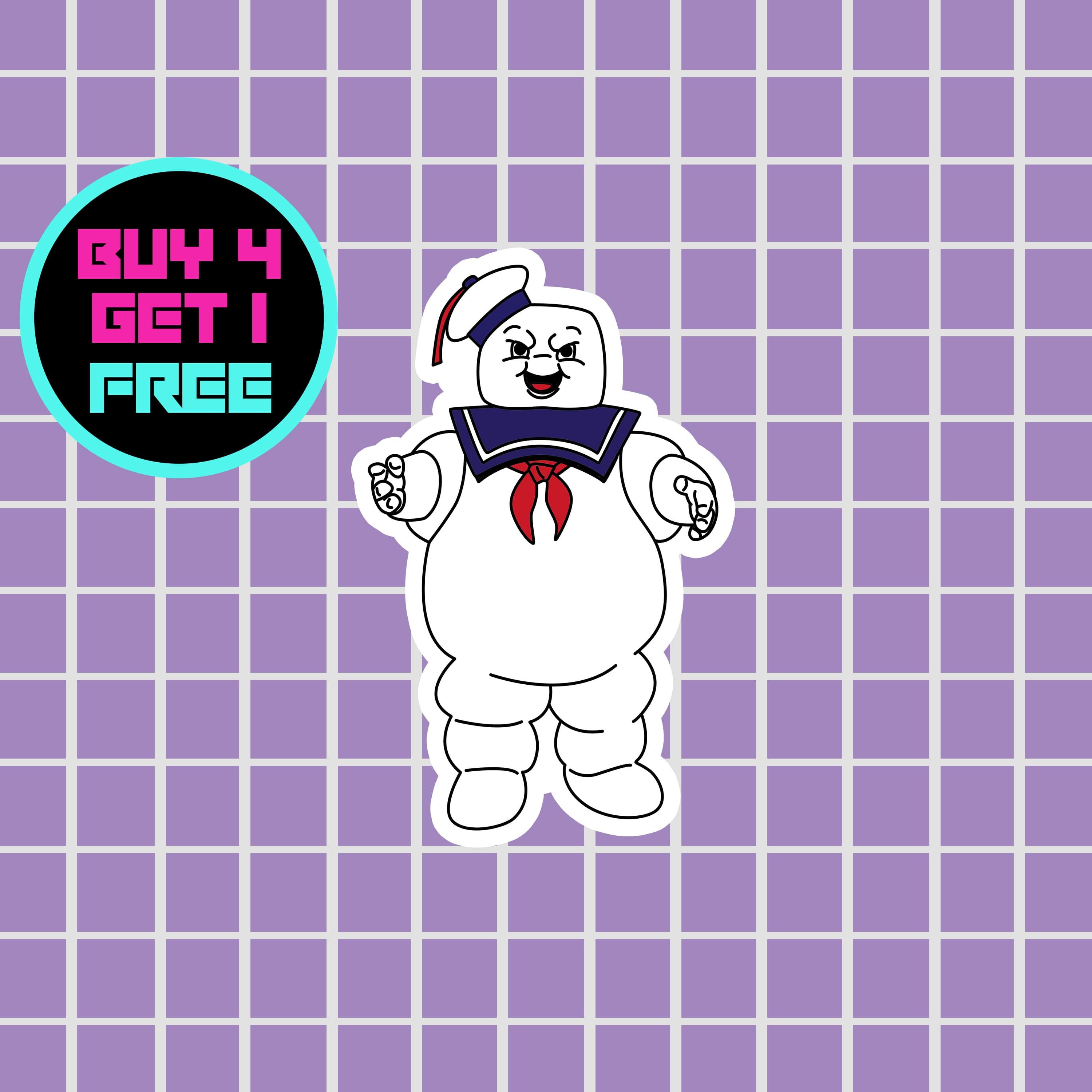 Ghostbusters Marshmallow Man Sticker Ghost Cartoon Stickers | Etsy