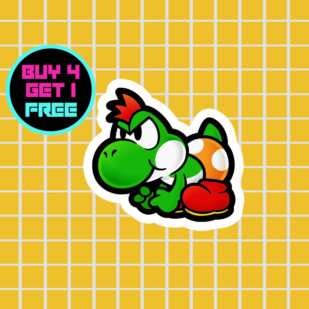 Paper Mario Yoshi Kid Sticker Cool Dinosaur Stickers Laptop Stickers ...