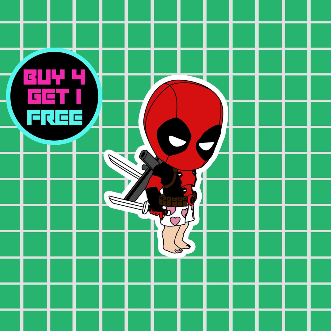 Baby Deadpool Sticker Comic Anime Stickers Laptop Stickers Aesthetic ...