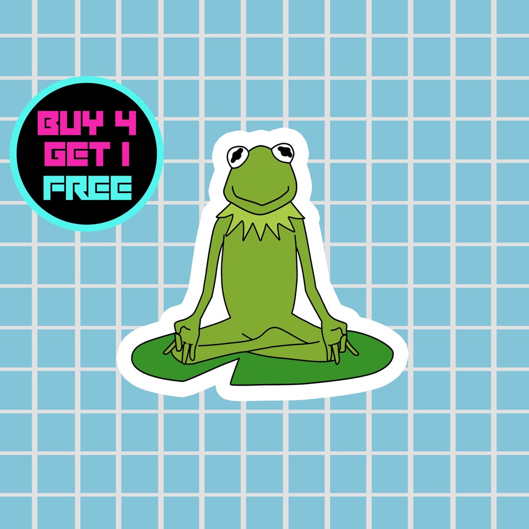 Kermit Zen Sticker Frog Peace Stickers Laptop Stickers - Etsy