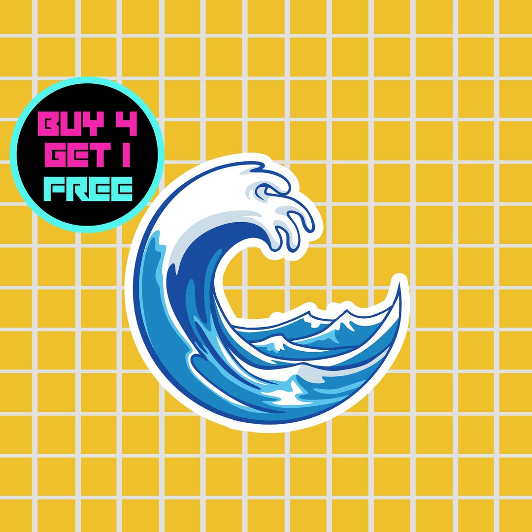 Kanagawa Great Wave Sticker Hokusai Motivational Stickers Laptop ...