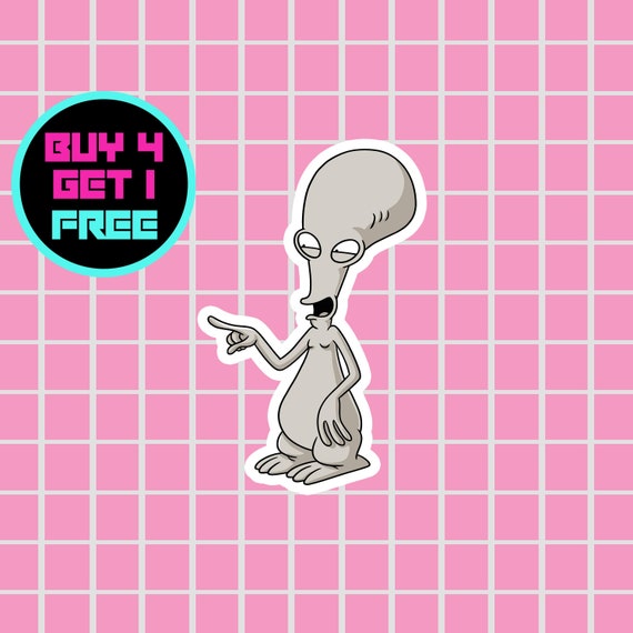Alien Roger Smith Sticker Detective Cartoon Stickers Laptop Stickers ...