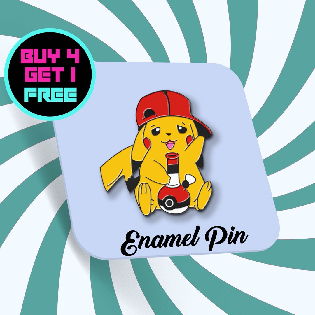 Stoner Pika Custom Enamel Pin Monster Trippy Enamel Pins Cute - Etsy