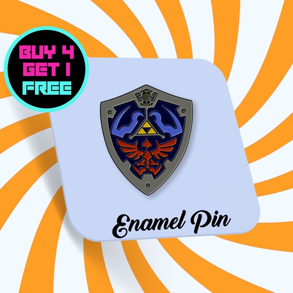 Triforce Hylian Shield Enamel Pin Zelda Cool Enamel Pins Funny - Etsy ...