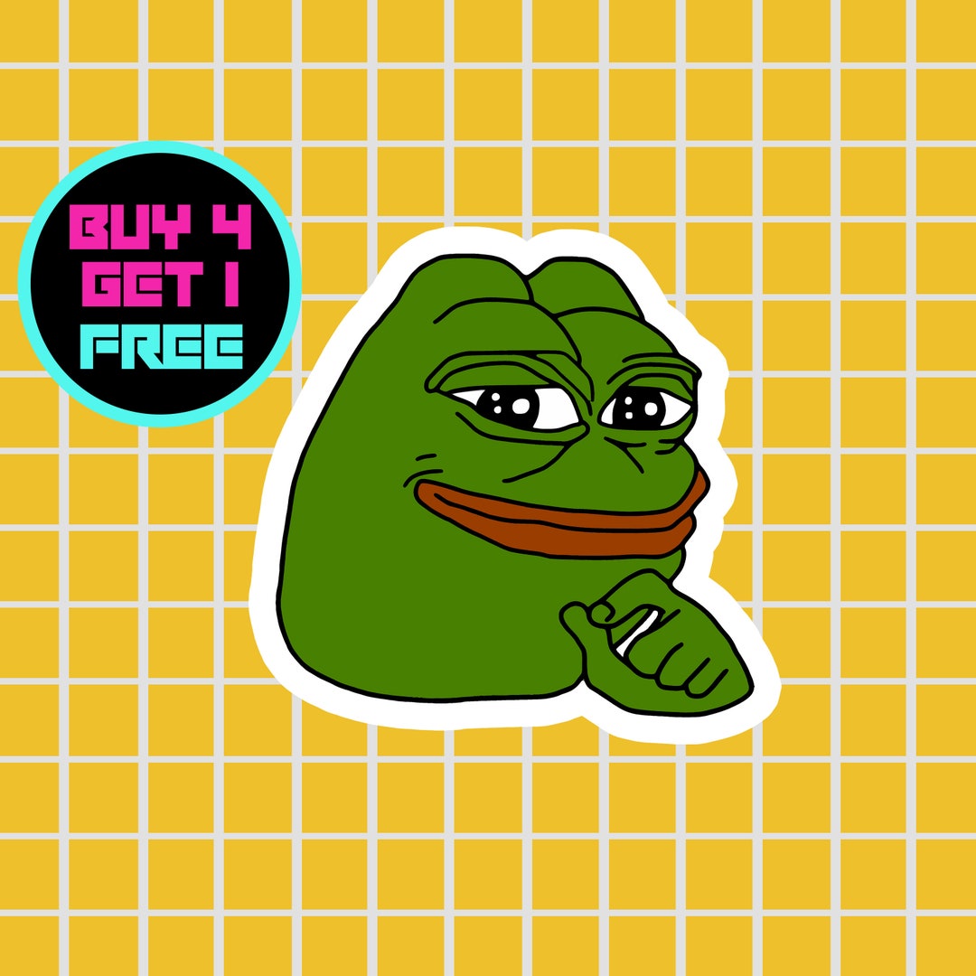 Thinking Pepe Sticker Funny Frog Stickers Laptop Stickers - Etsy