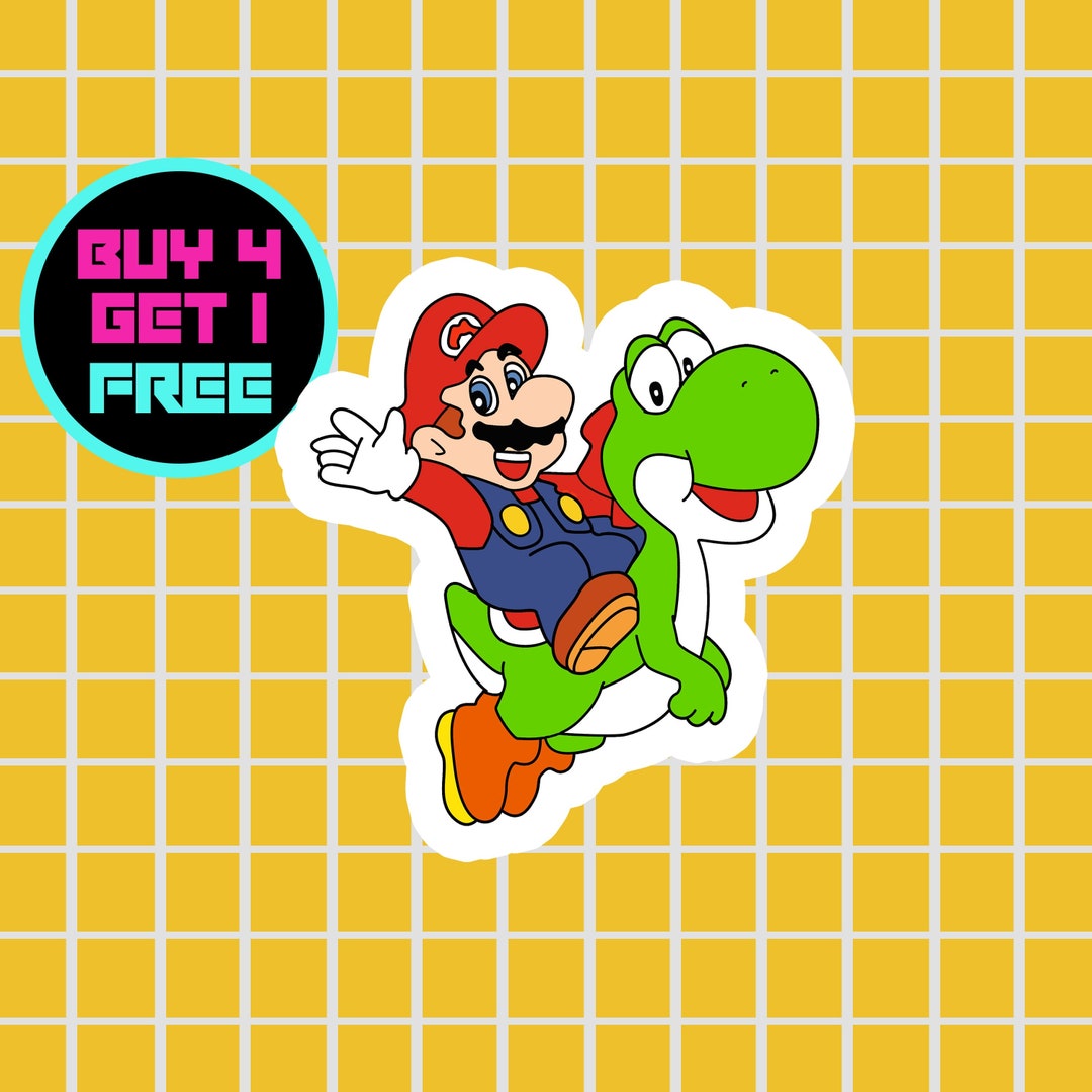 Mario Yoshi Sticker Super Mario Dinosaur Stickers Laptop Stickers ...