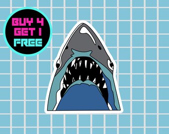 Jaws Vinyl Stickers - Etsy