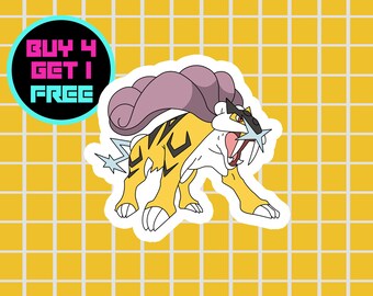 Paper & Party Supplies Stickers, Labels & Tags Sabretooth Raikou ...