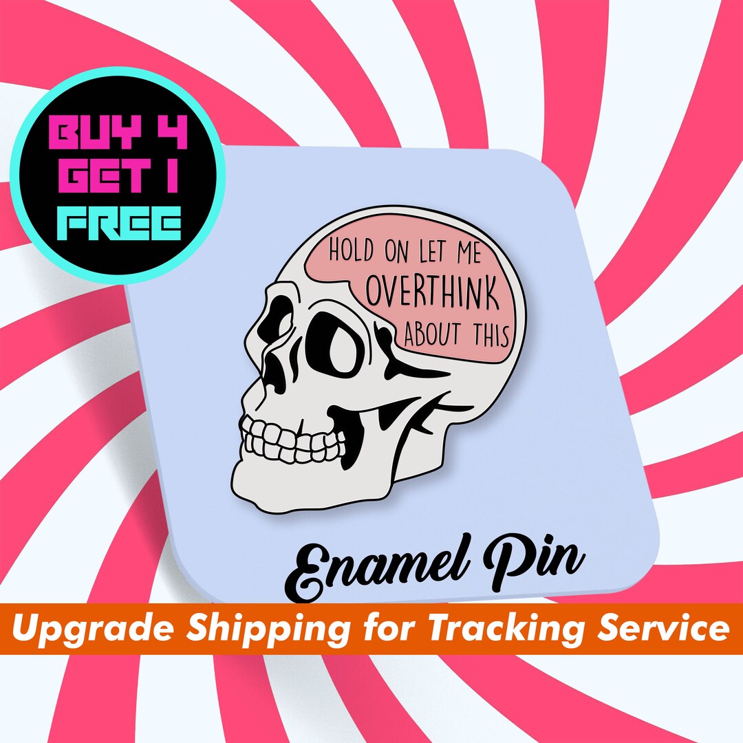 Let Me Overthink Skull Enamel Pin Skeleton Brain Enamel Pins Cute Pin ...