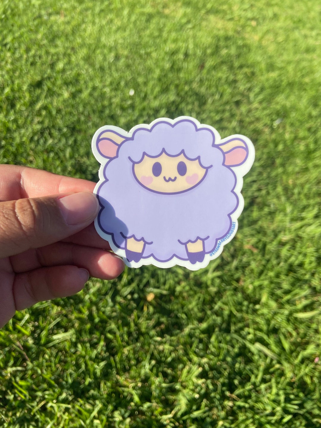Cute Chubby Lavender Sheep Vinyl Sticker - Etsy