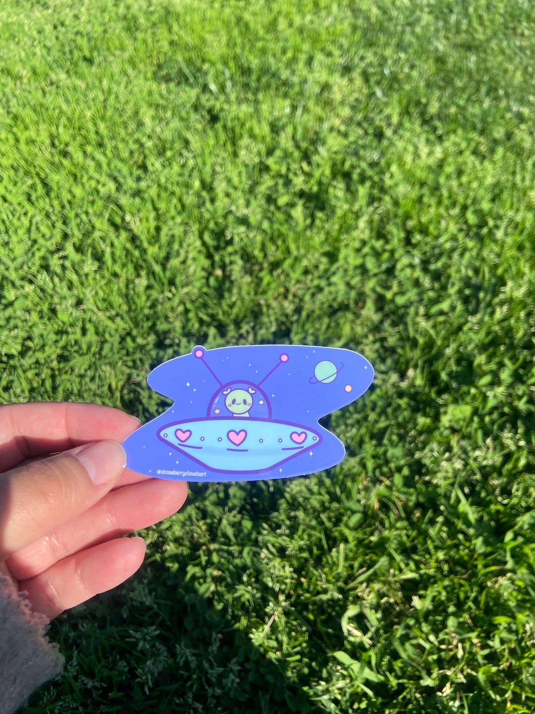 Cute UFO Sticker Alien Vinyl Sticker - Etsy