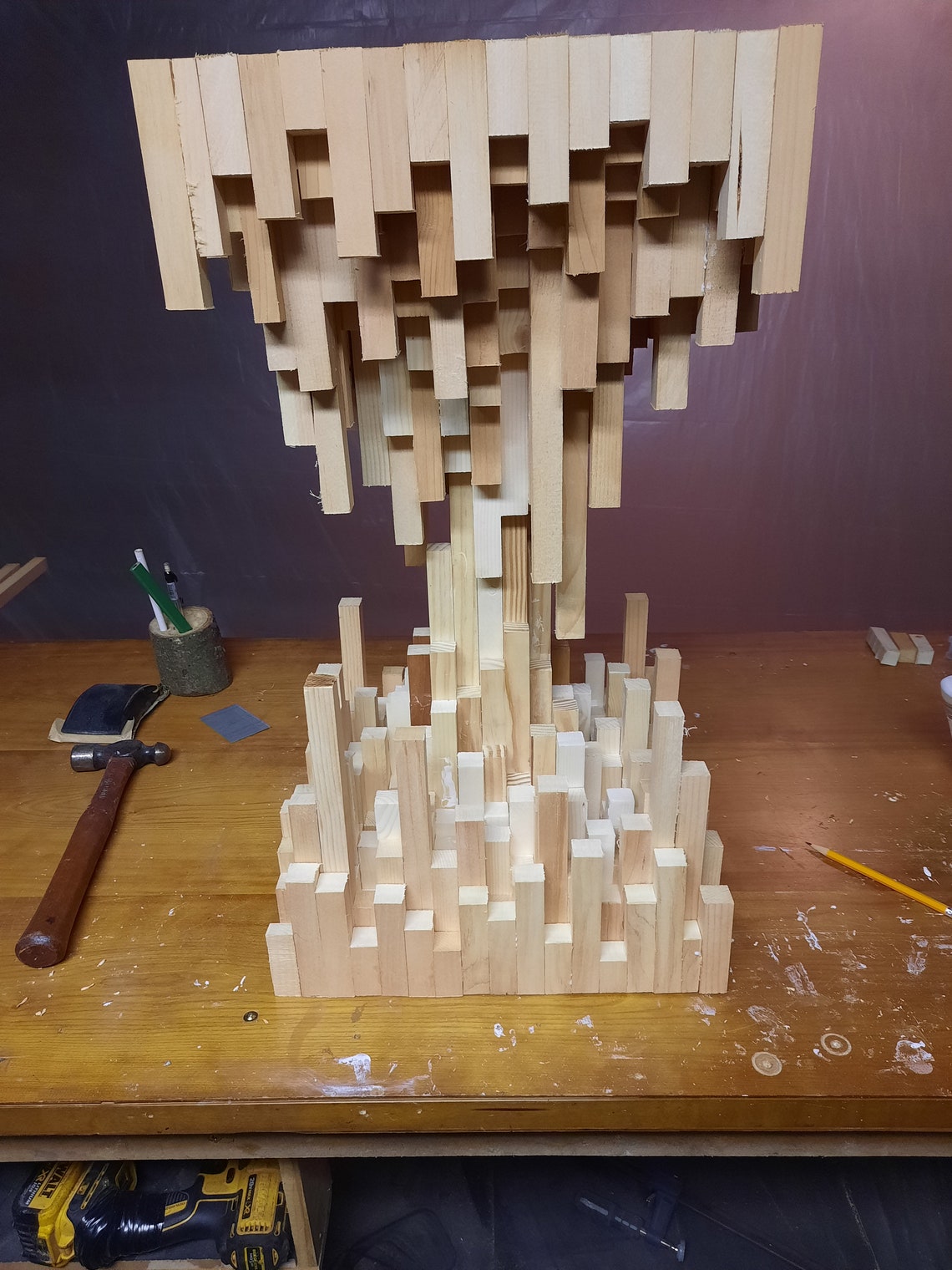 Pixelated End Table - Etsy