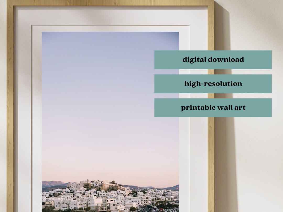 Naxos Greece Art Print Digital Download DIY Colorful Greek Wall Art ...