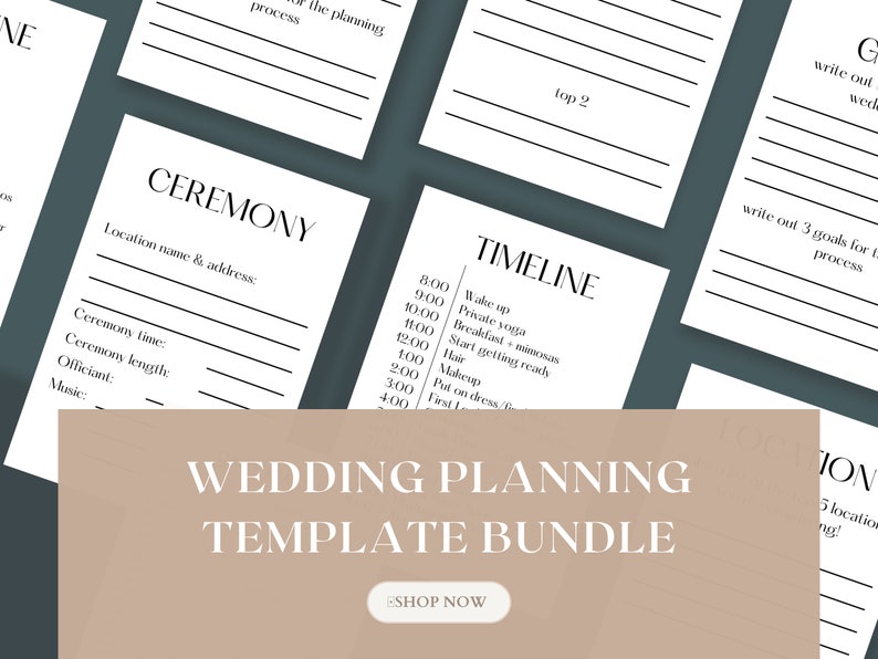 Elopement Planner Printable, Simple & Customizable Canva Template With ...