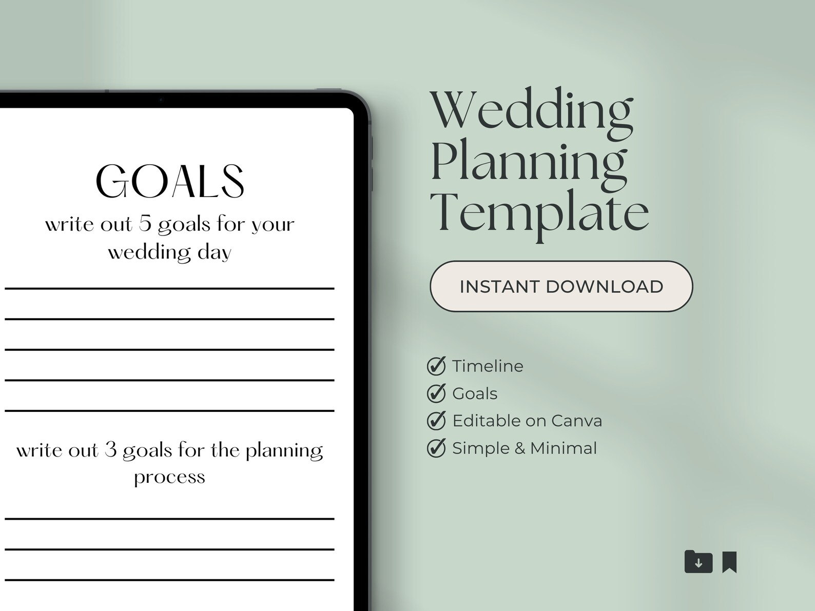 Elopement Planner Printable, Simple & Customizable Canva Template With ...