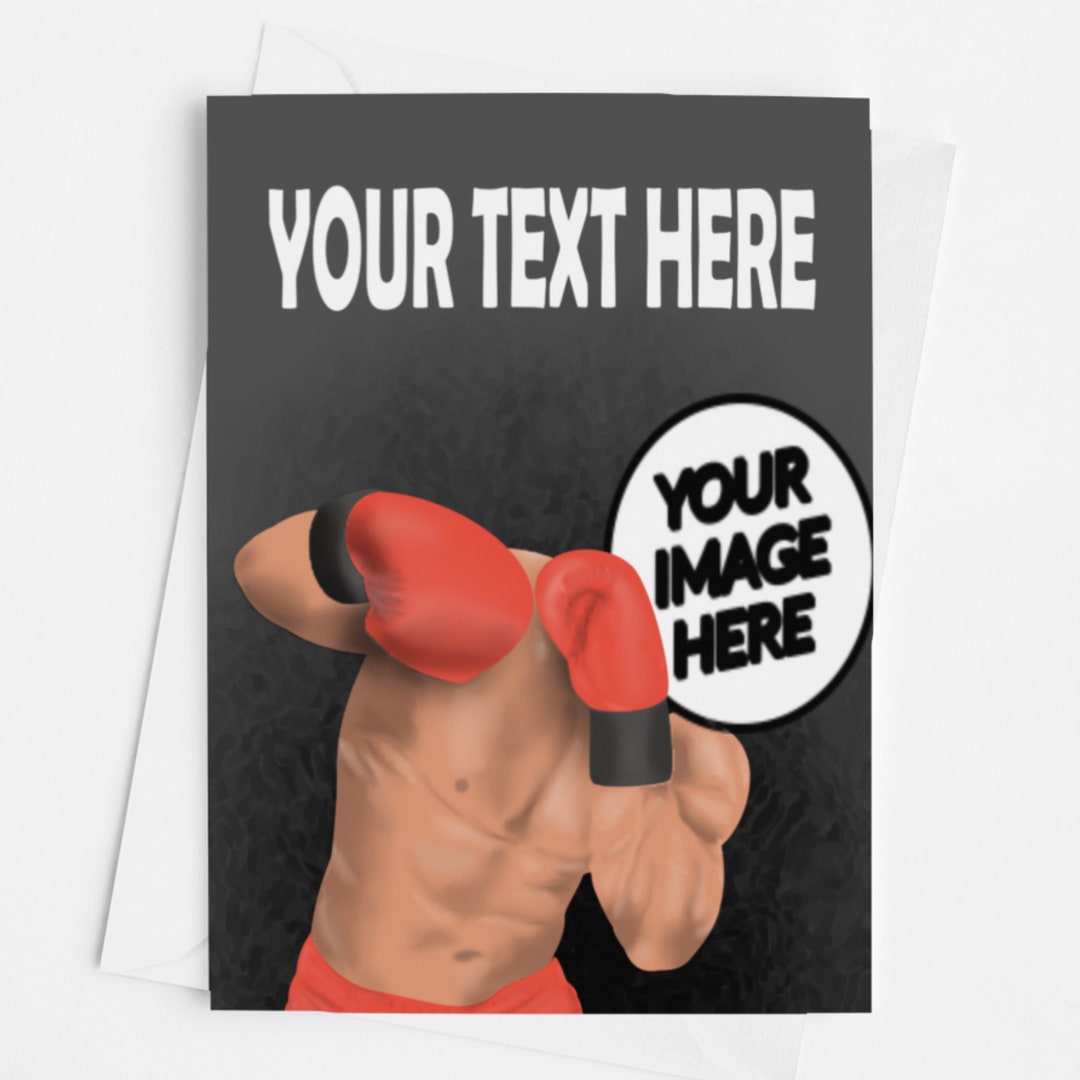 Your Face Custom Boxer Card Boxing Design Birthday Any Occasion ...
