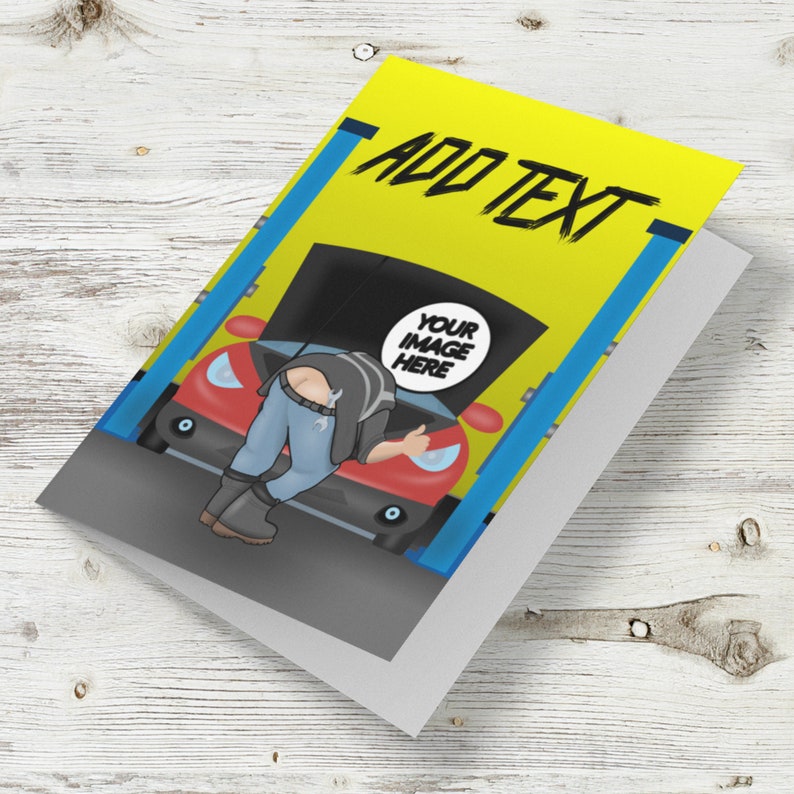 Funny Custom Mechanic Builder Bum Card Your Image Birthday - Etsy