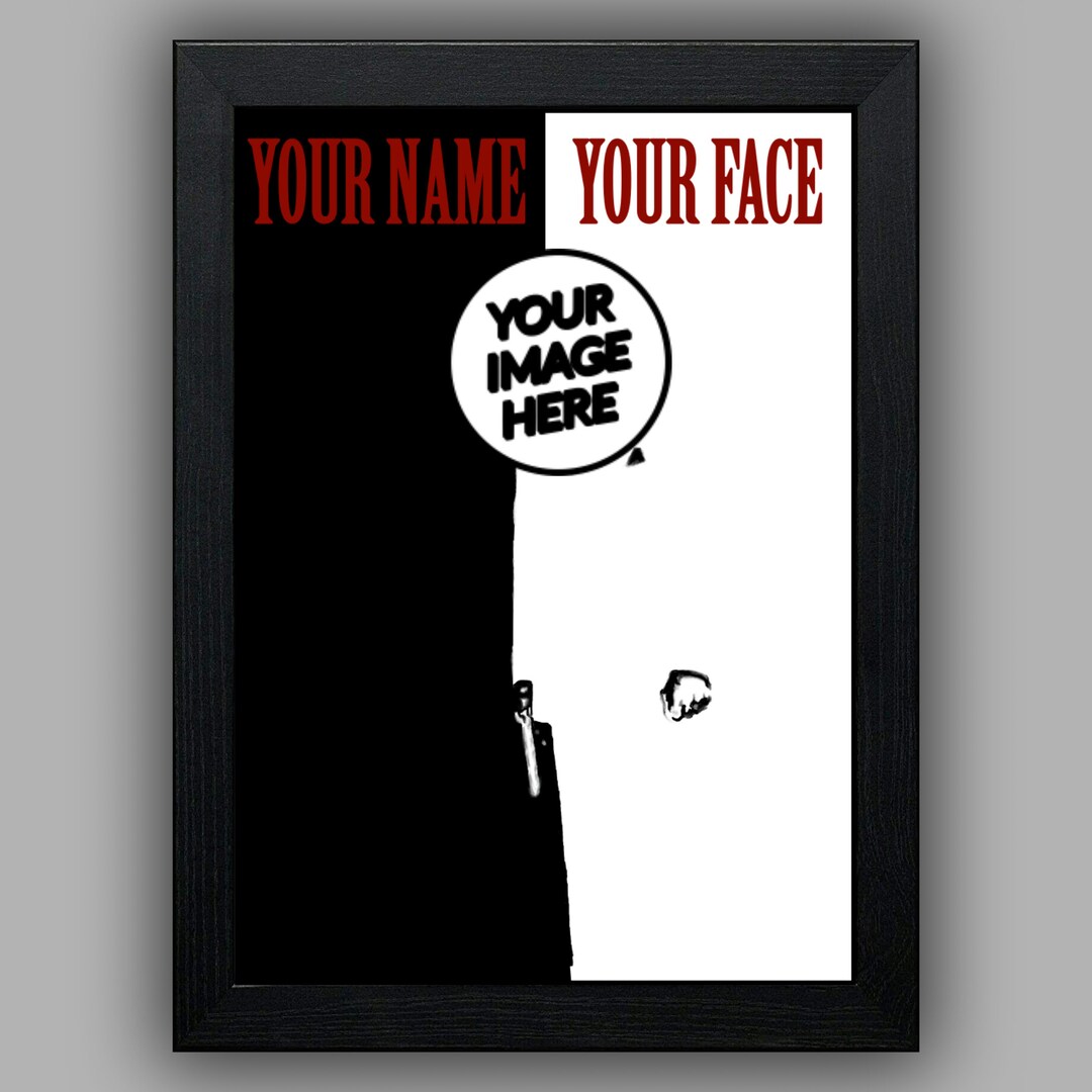 Custom Photo Face Scarface-inspired Poster - Your Image Movie Star ...