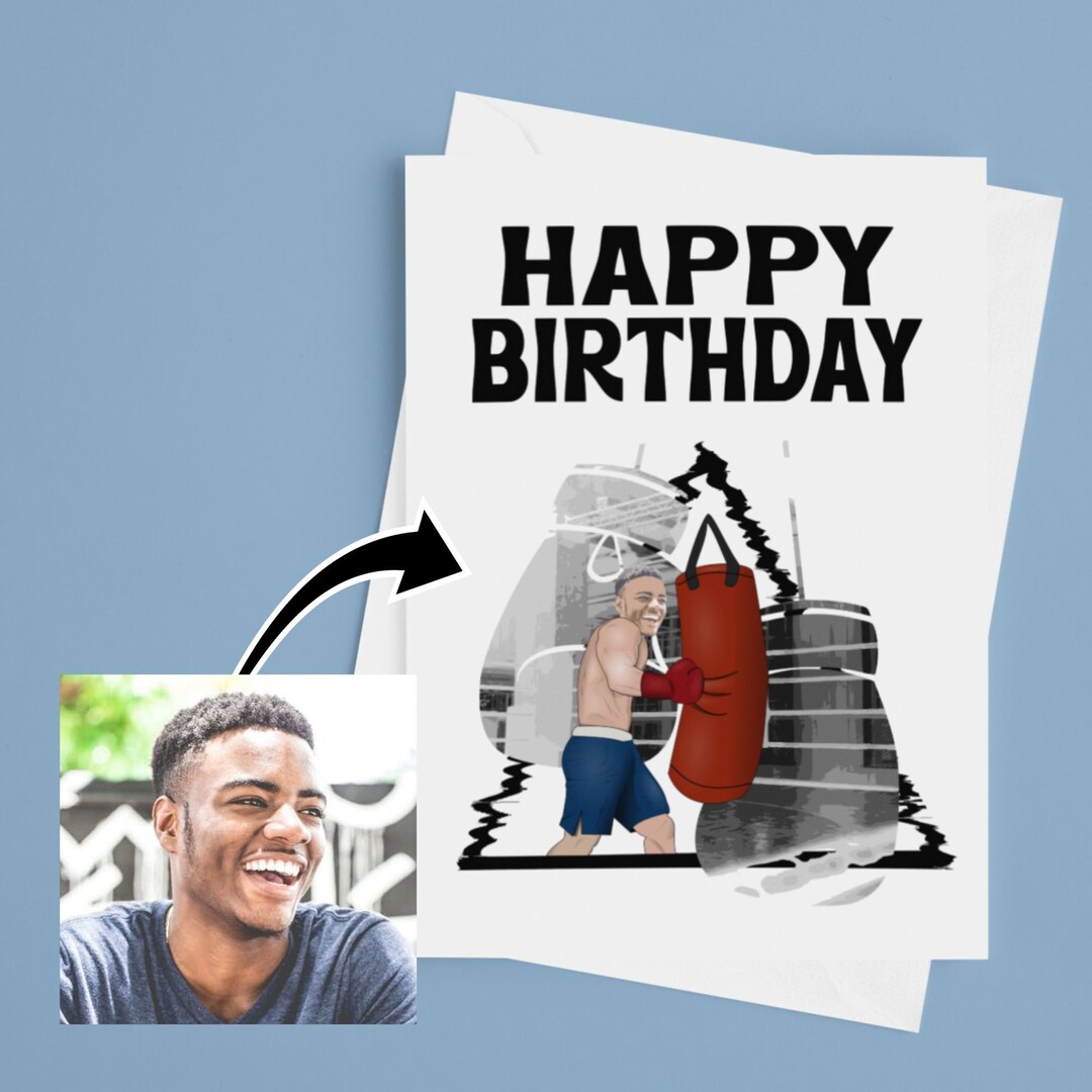 Your Image Boxer Punching Bag Card Boxing Design Birthday Any Occasion ...