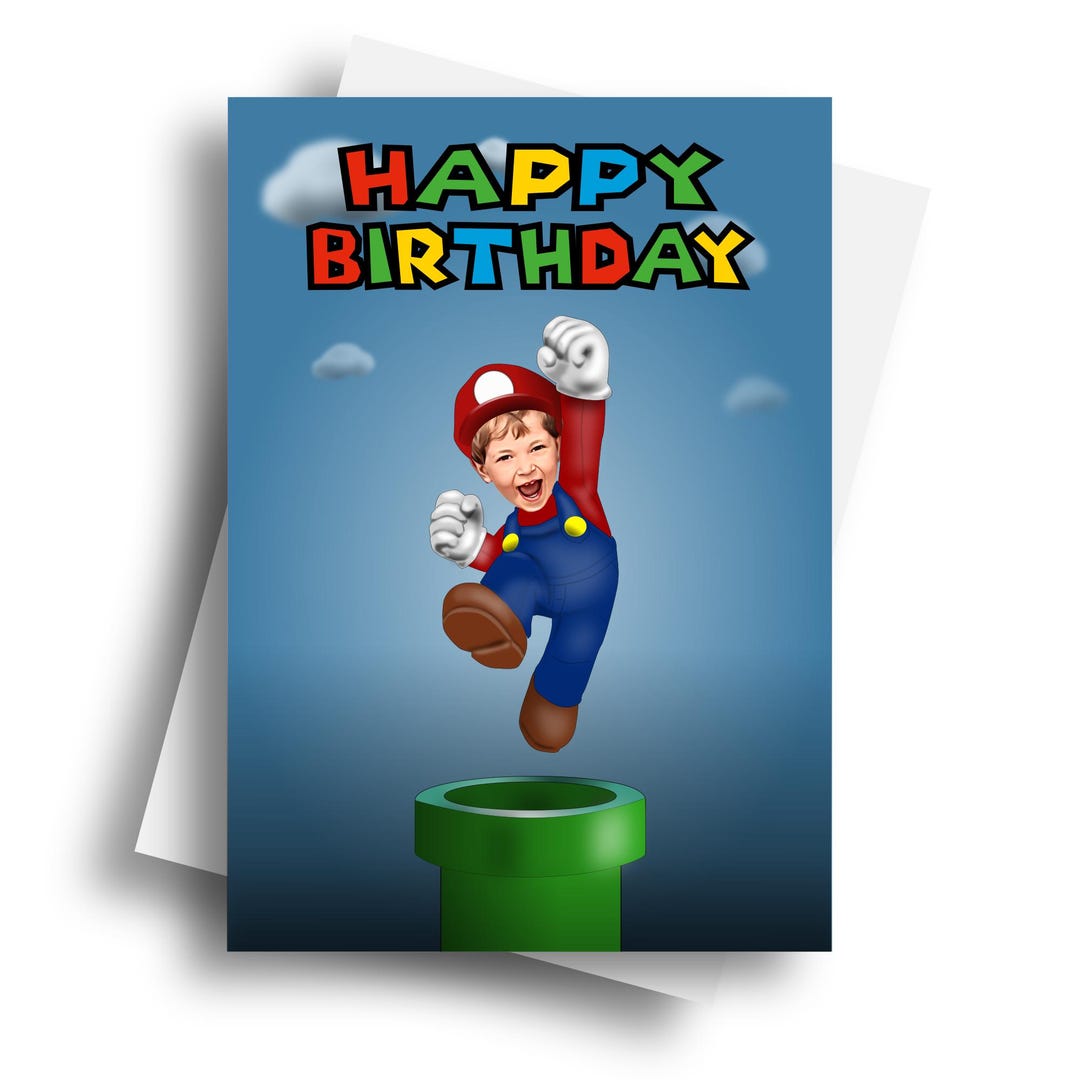Funny Custom Photo Cartoon Face Computer Game Character Card - Any ...