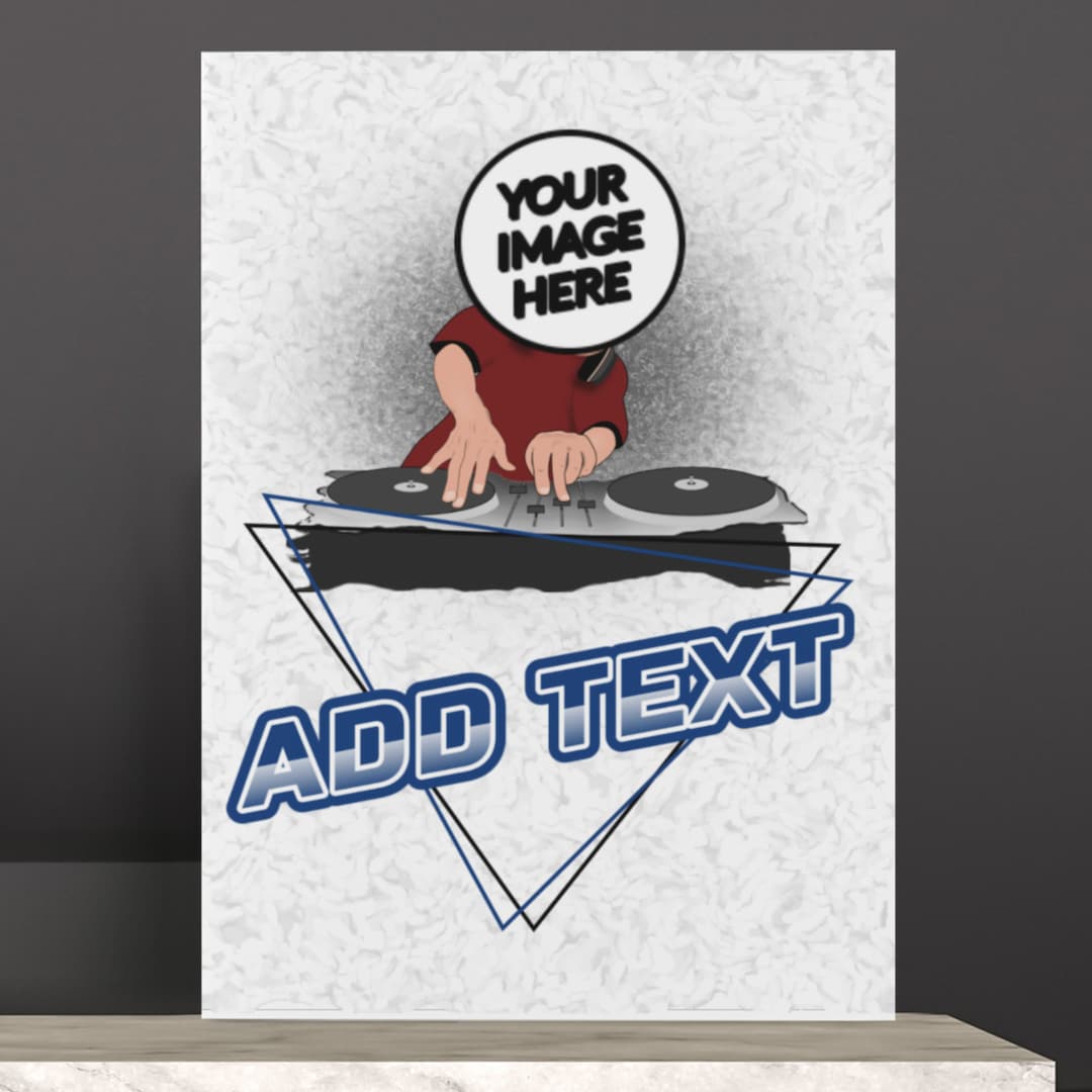 Funny Custom Photo Face DJ Poster | Your Image Personalised DJ Fine Art ...