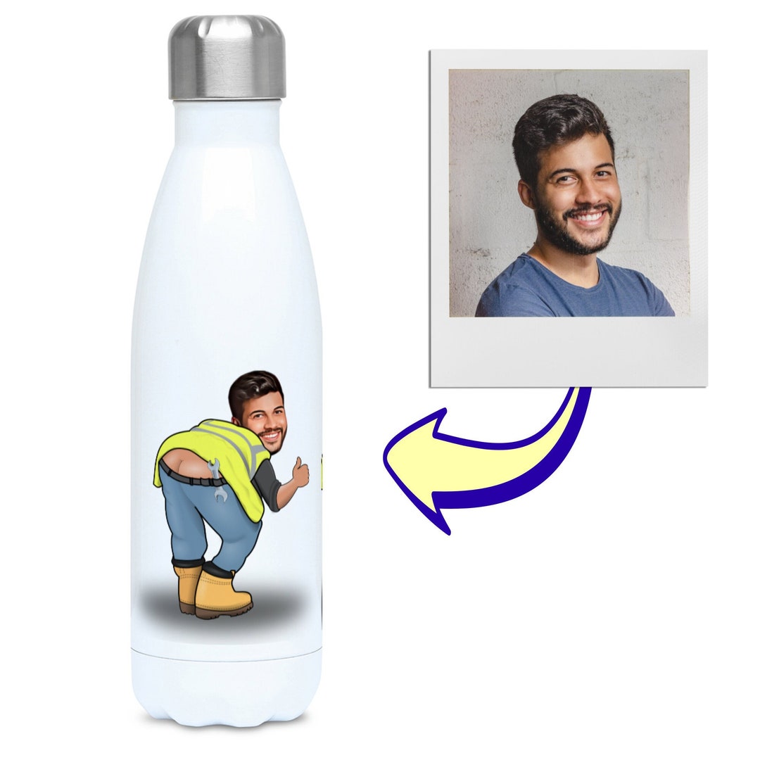 Custom Photo Builder Flask Funny Builders Bum Design 500ml Flask ...