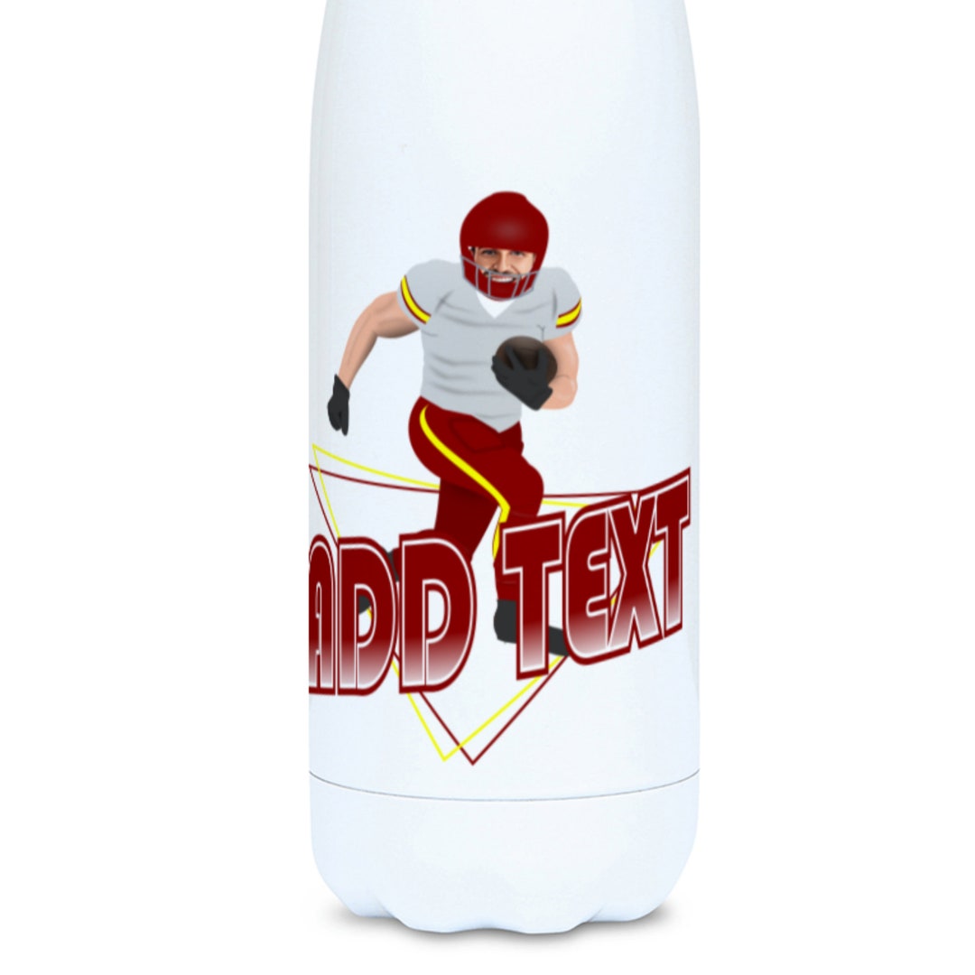 Custom Photo Football Flask Superbowl-inspired Water Bottle Any Team ...