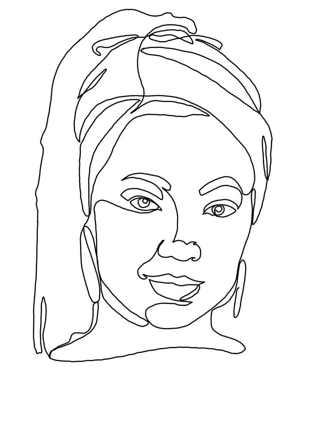 Woman's Continuous Line Portrait 3 Svg File / Female Portrait ...