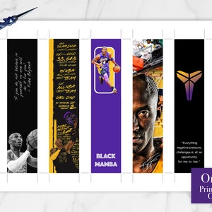 Kobe Bryant Bookmark, Black Mamba, Mamba Mentality , Printable ...
