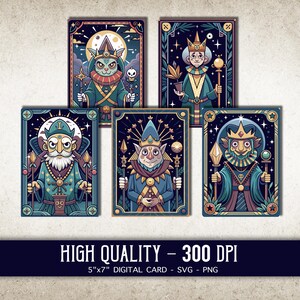 Funny Tarot Card Bundle, Tarot PNG SVG, Whimsical Digital Tarot Card ...