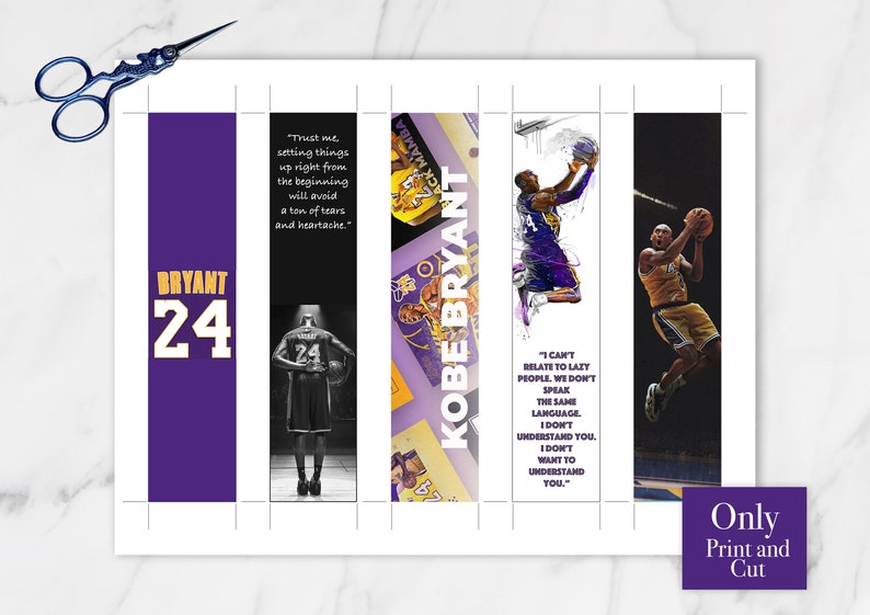 Kobe Bryant Bookmarks, NBA, Basketball, Black Mamba Mentality ...